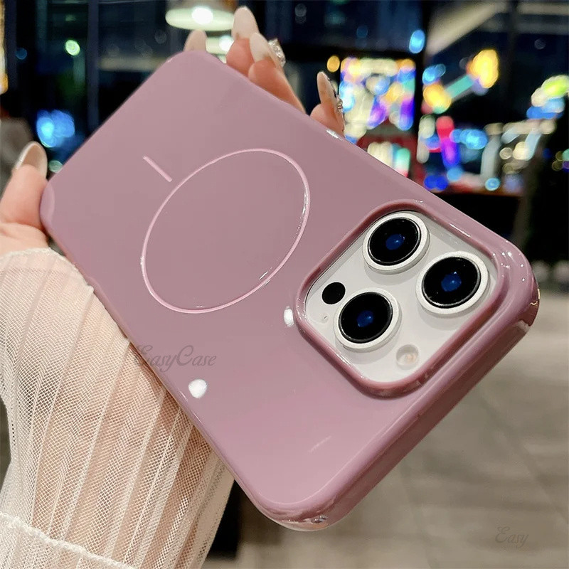 Luxo Macio Brilhante Magnético Para Magsafe Caso iPhone 16 15 14 13 12 11 Pro Max 16 Plus De ...