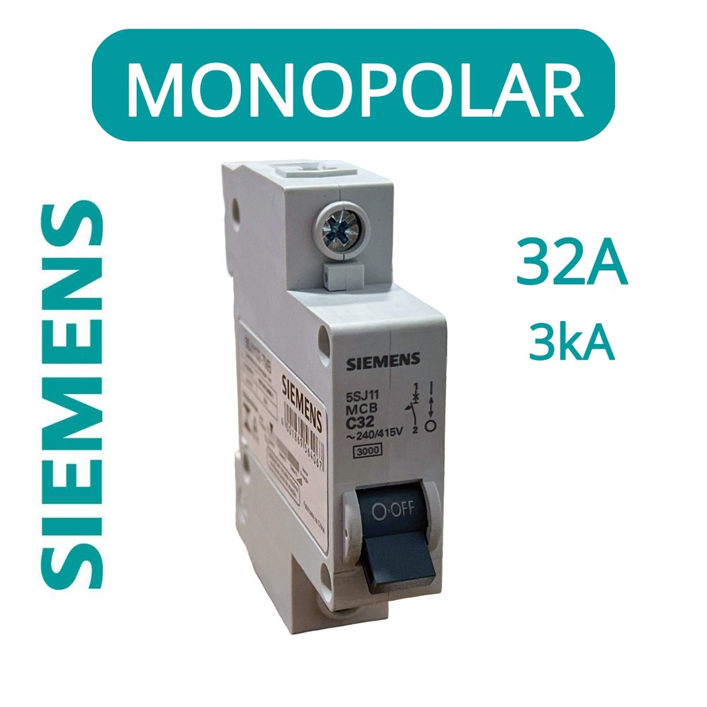 Disjuntor Unipolar Siemens Curva C 32A - 3kA | Shopee Brasil