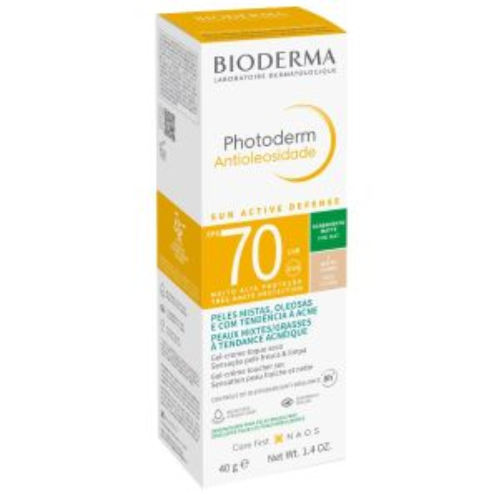 Protetor Bioderma Photoderm Antioleosidade Gel Creme FPS 70 Cor 1 Muito Claro 40g | Shopee Brasil