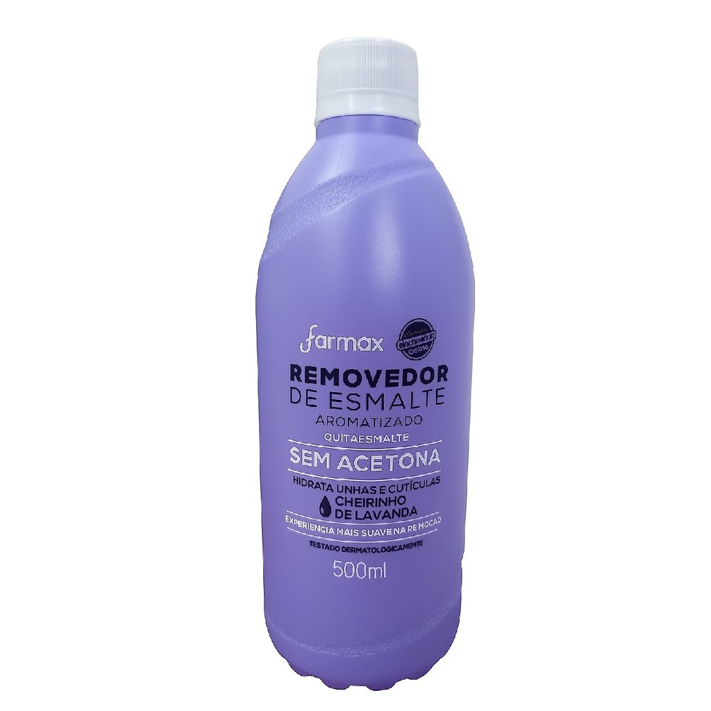 Farmax Removedor Esmalte Sem Acetona Lavanda 500ml | Shopee Brasil