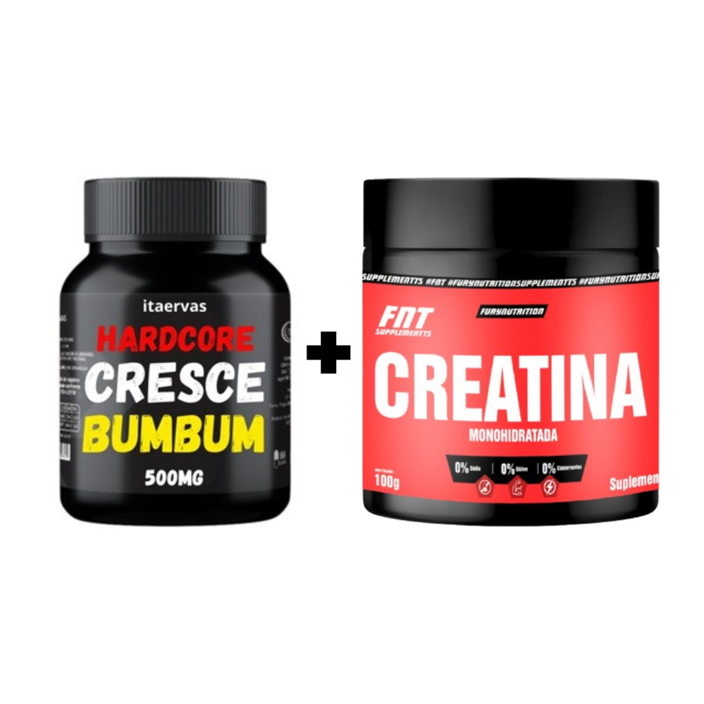 Cresce Bumbum Itaervas + Creatina Monohidratada 100g Massa Muscular ...