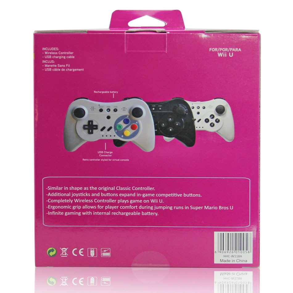 Controle Sem Fio Nintendo Wii U Pro Turbo Bluetooth Preto Shopee Brasil