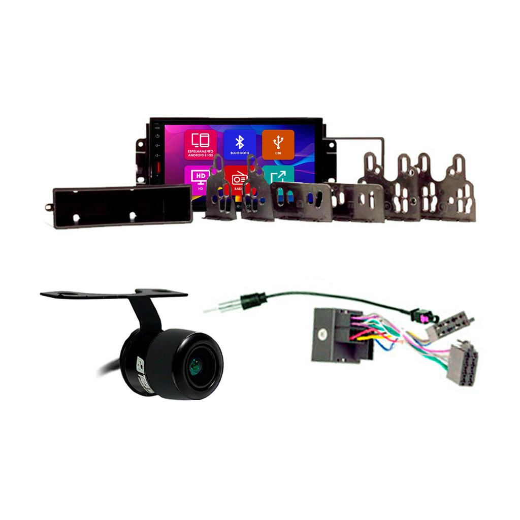 Kit Multimidia 7 Pol Chery Tiggo 2 2018 2019 2020 2021 2022 Android Auto Carplay Qa+ 2 Din Black ...