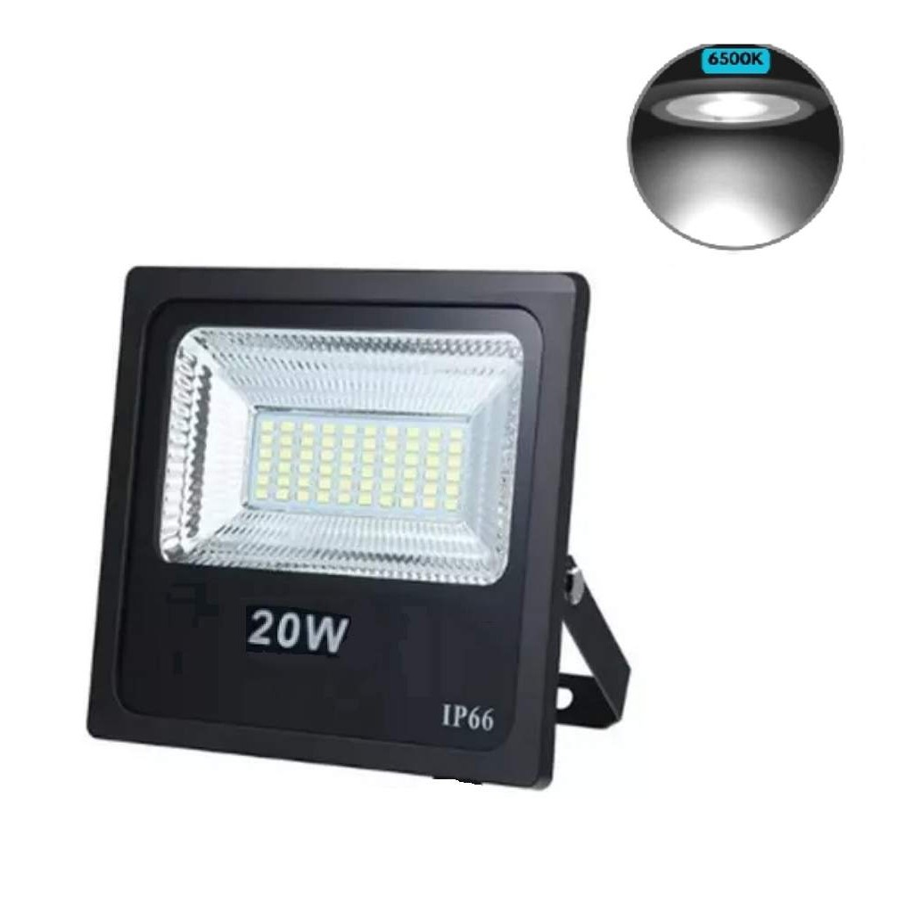 REFLETOR HOLOFOTE MICRO LED SMD 20W BIVOLT BRANCO FRIO 6000-6500K FORTE POTENTE | Shopee Brasil