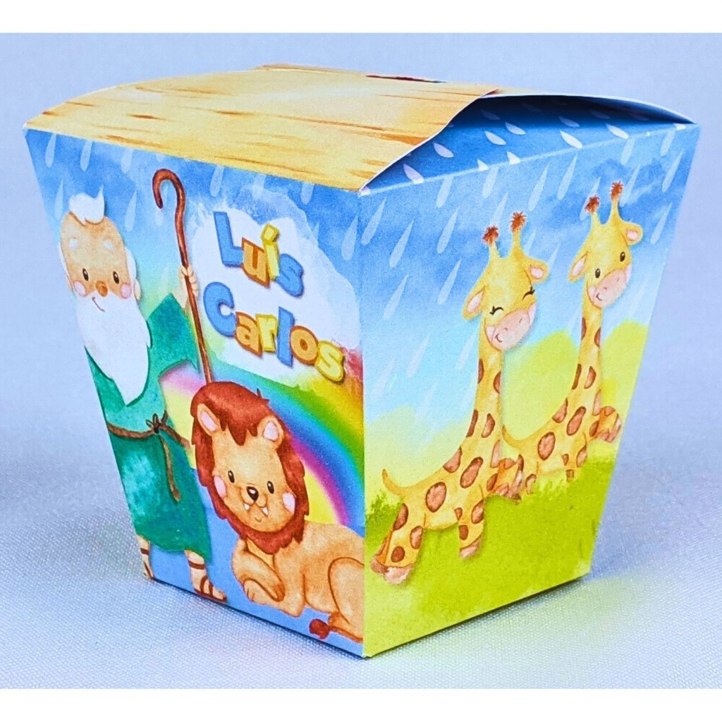 Kit 10 a 50 Caixinhas Arca de Noé Sushi Personalizada Papel Offset 180g ...