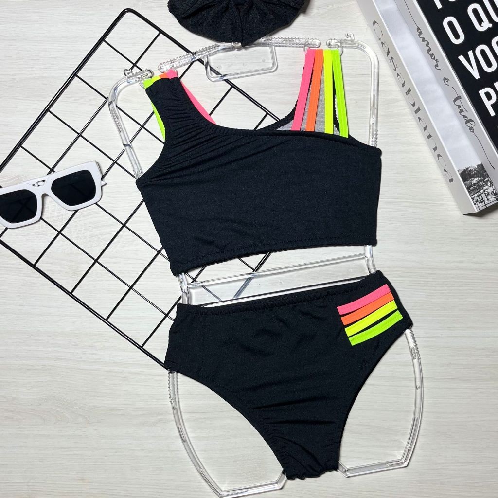 Biquíni Infantil e Juvenil Menina Feminino Neon Moda Bloguerinha Praia ...