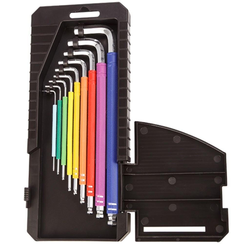 Jogo de chave allen abaulada longa 1,5 a 10 mm colorida 9 peças - 08027 ...