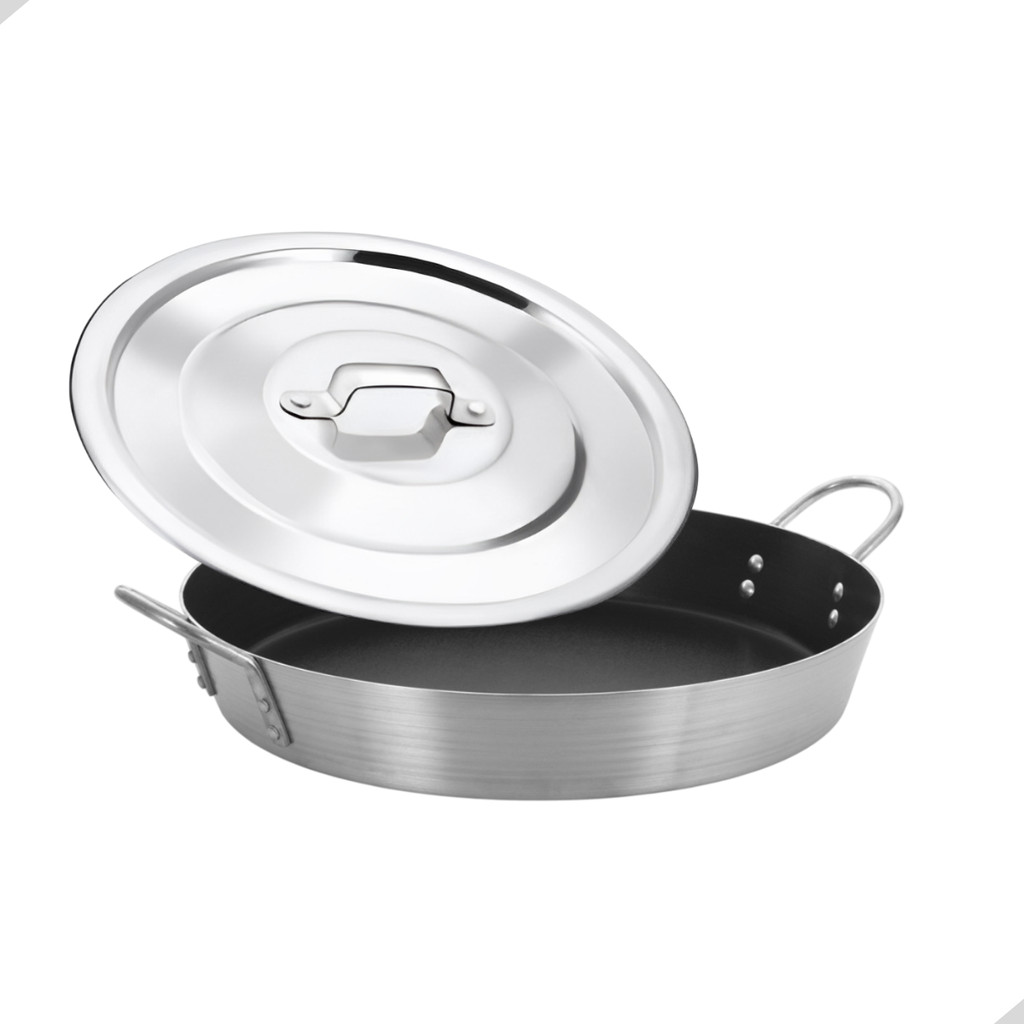 Panela Paellera Alumínio Antiaderente 40cm Hotel C/tampa | Shopee Brasil