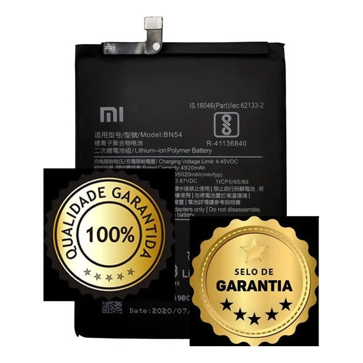 Kit Bat.ria Compativel Xiaomi Redmi Note 9 Bn54 | Shopee Brasil