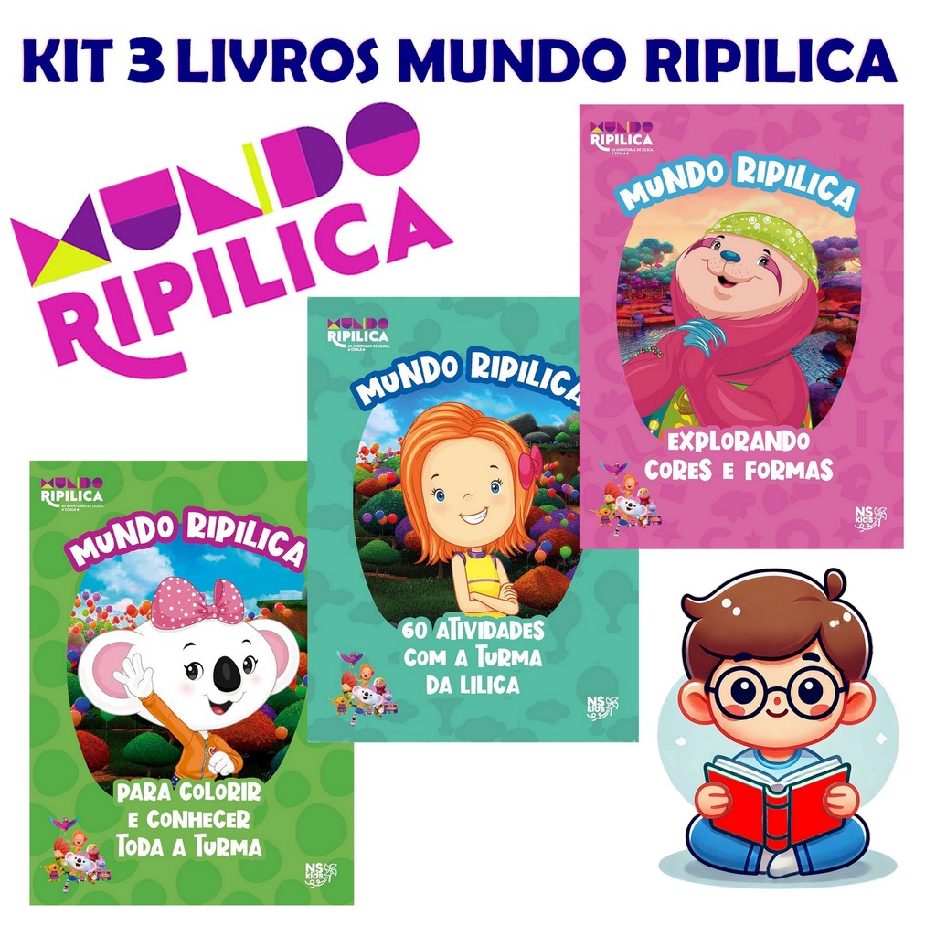Kit 3 Livros Mundo Ripilica Explorando Cores E Formas 60 Atividades ...