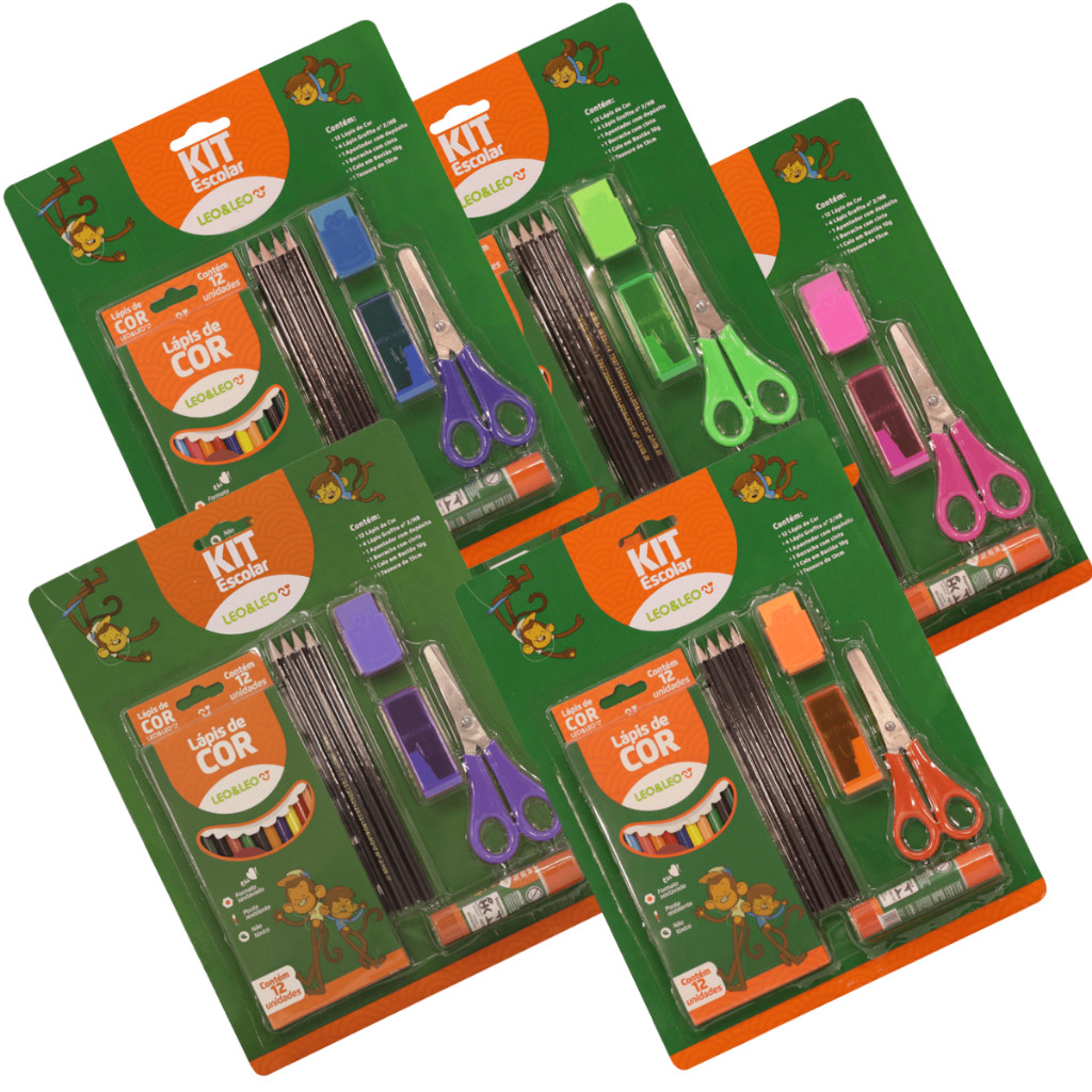Kit Material Escolar infantil 20 Peças ítens sortidos básicos volta as ...