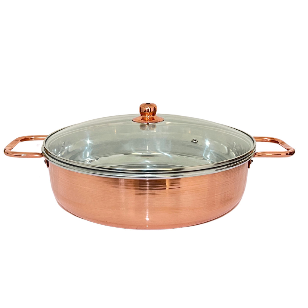 Panela de Cobre Puro Revestida em Alumínio 6 Litros | Shopee Brasil