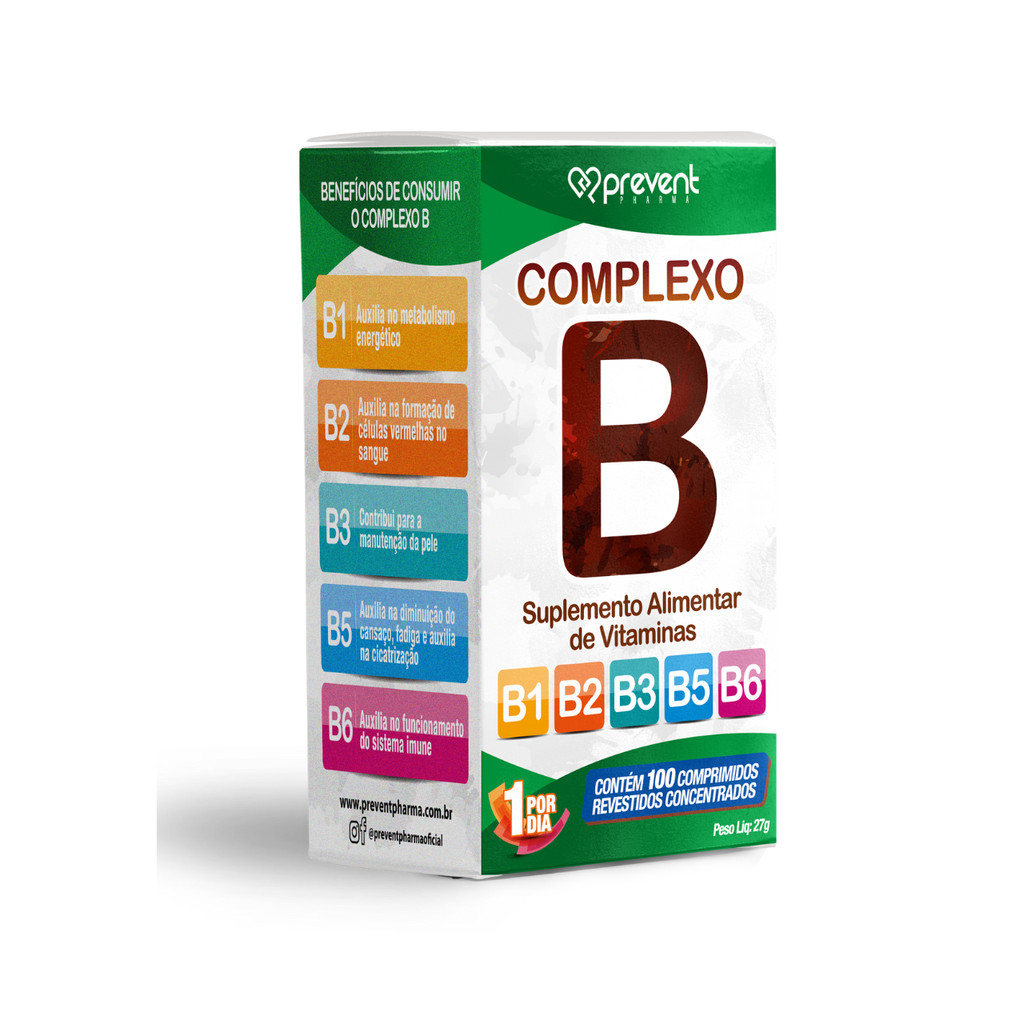 COMPLEXO B 100CPR - PREVENT PHARMA | Shopee Brasil
