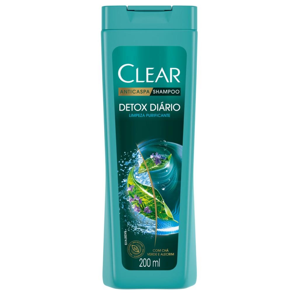 Shampoo Clear Detox Diário Anticaspa 200ml Limpeza Profunda | Shopee Brasil