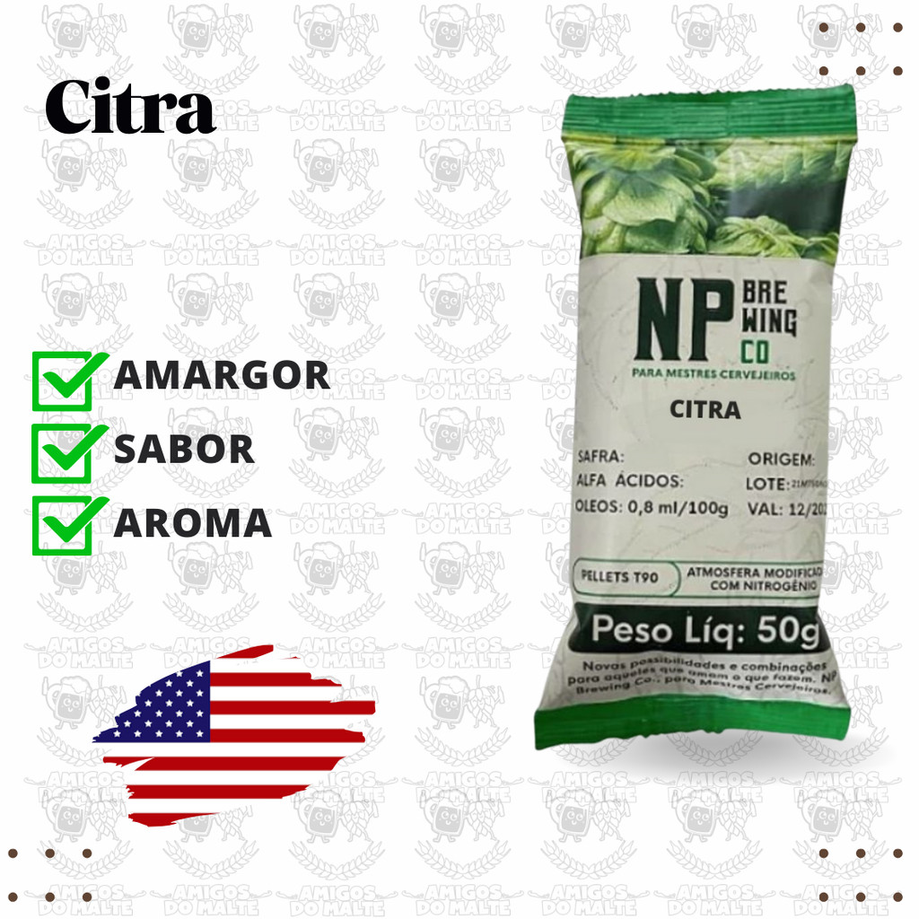 LUPULO CITRA US PT90 SAFRA=2023 A.A=12,2% PCT 50G | Shopee Brasil