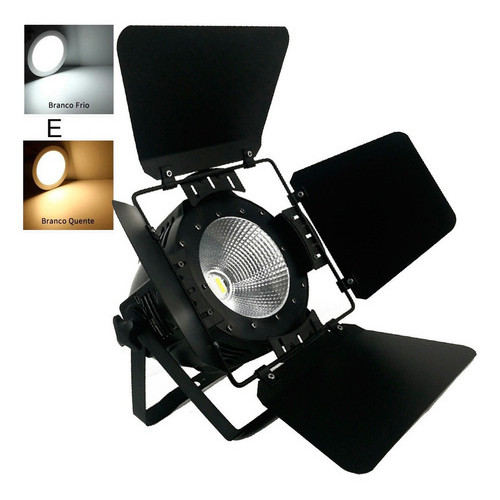 Led Cob 200w Branco Quente E Frio Dmx Com Bandoor Cob200 | Shopee Brasil