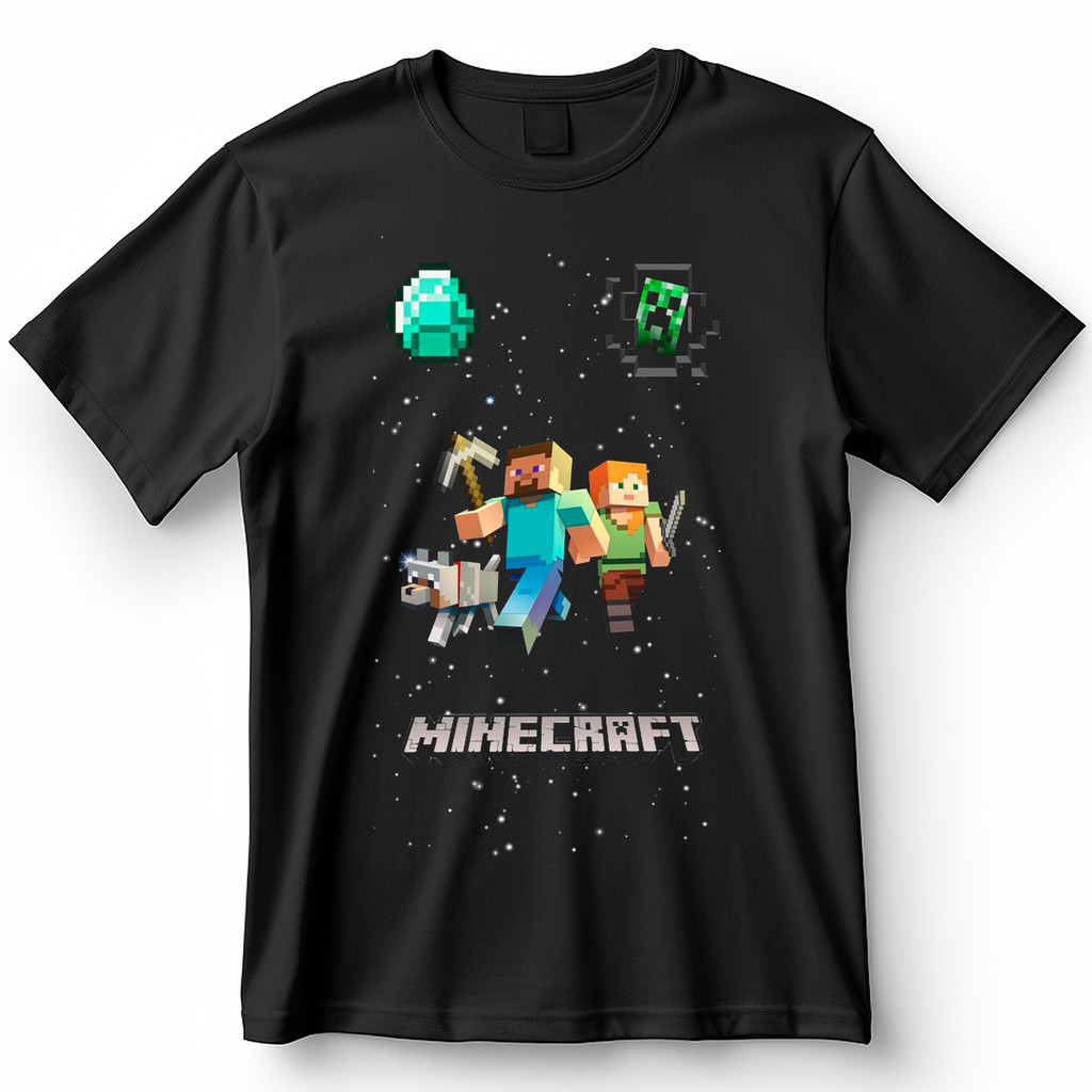Camiseta Minecraft Diamond Creeper Blusa Camisa 100% Algodão | Shopee ...