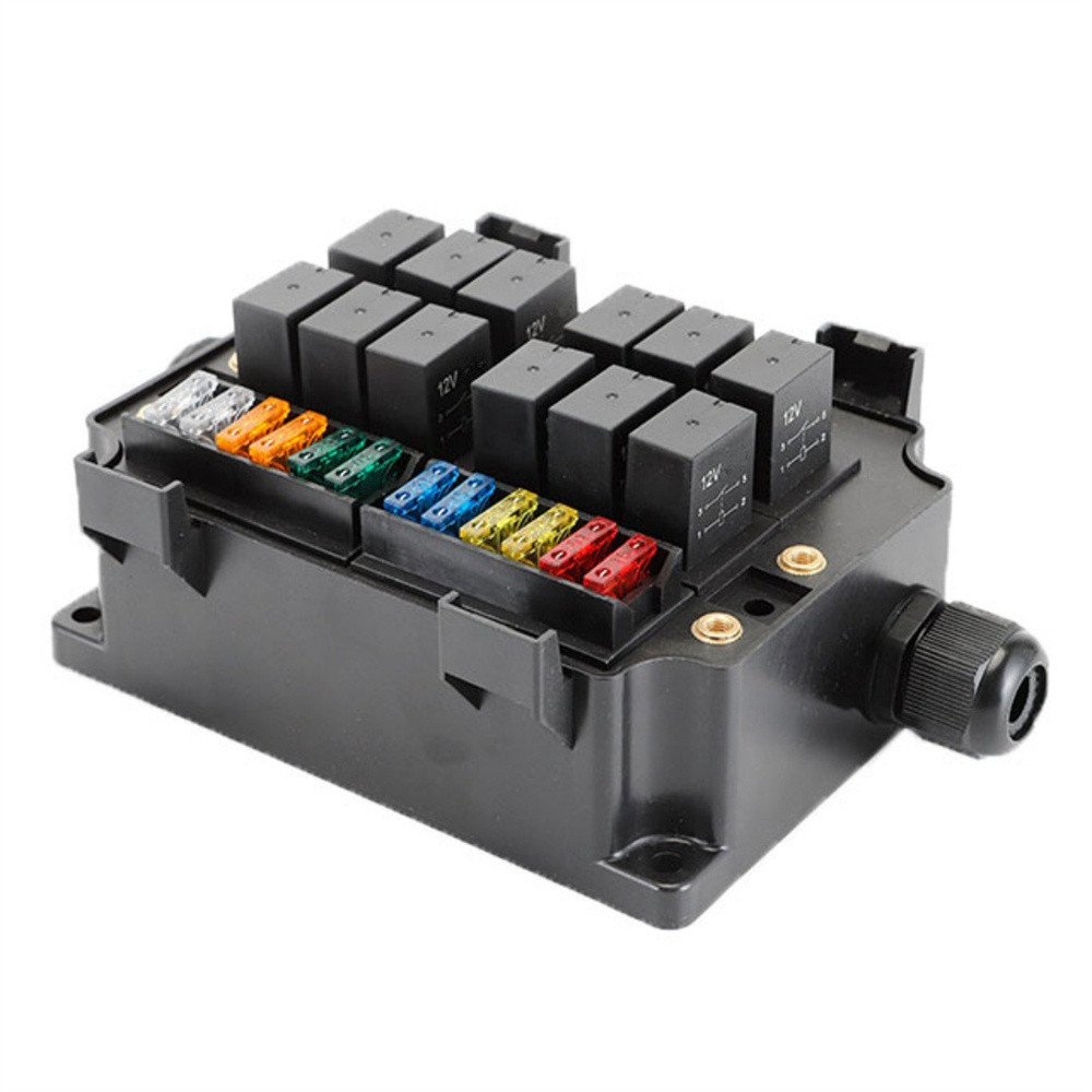 Caixa De Relé De Fusível De 12 Vias 12V Com Relés E Fusíveis 40A De 5 ...