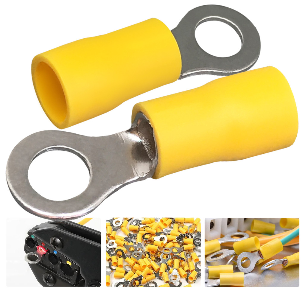 Kit 100 Terminal Olhal Anel Argola Pré-isolado Conector Elétrico p ...