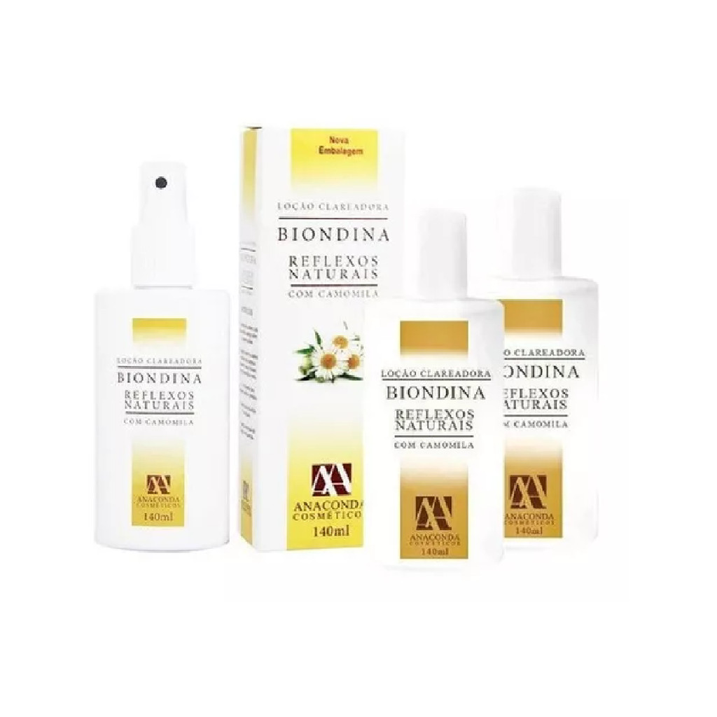 Kit Clareador Biondina 1 Spray PUMP + 2 Refis - Anaconda | Shopee Brasil