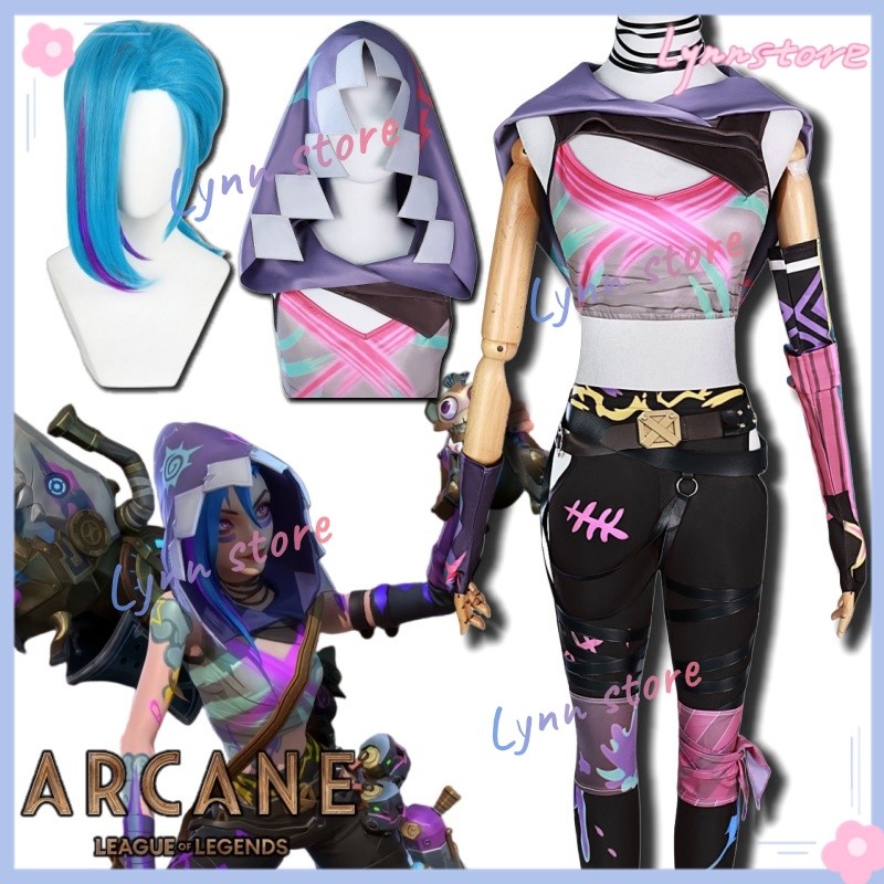 Jinx Cosplay Traje Liga Das Lendas Arcano Fraturado Outfit & Peruca ...