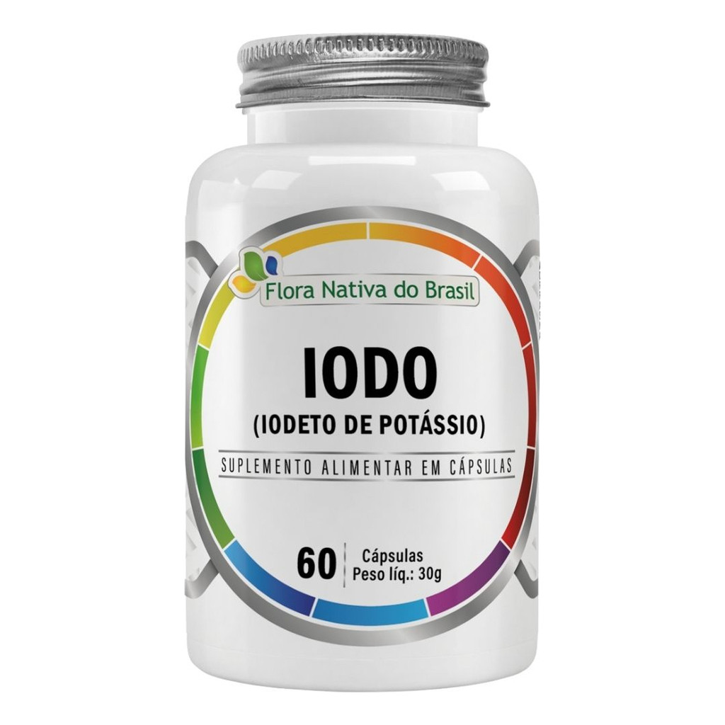 Iodo ( Iodeto De Potássio) 60 Cápsulas - Flora Nativa Sabor Sem Sabor ...