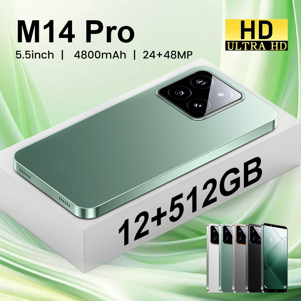 Novo M14 Pro | 12gb + 512gb Android telefone 14.0 tela OLED 6.8 ...