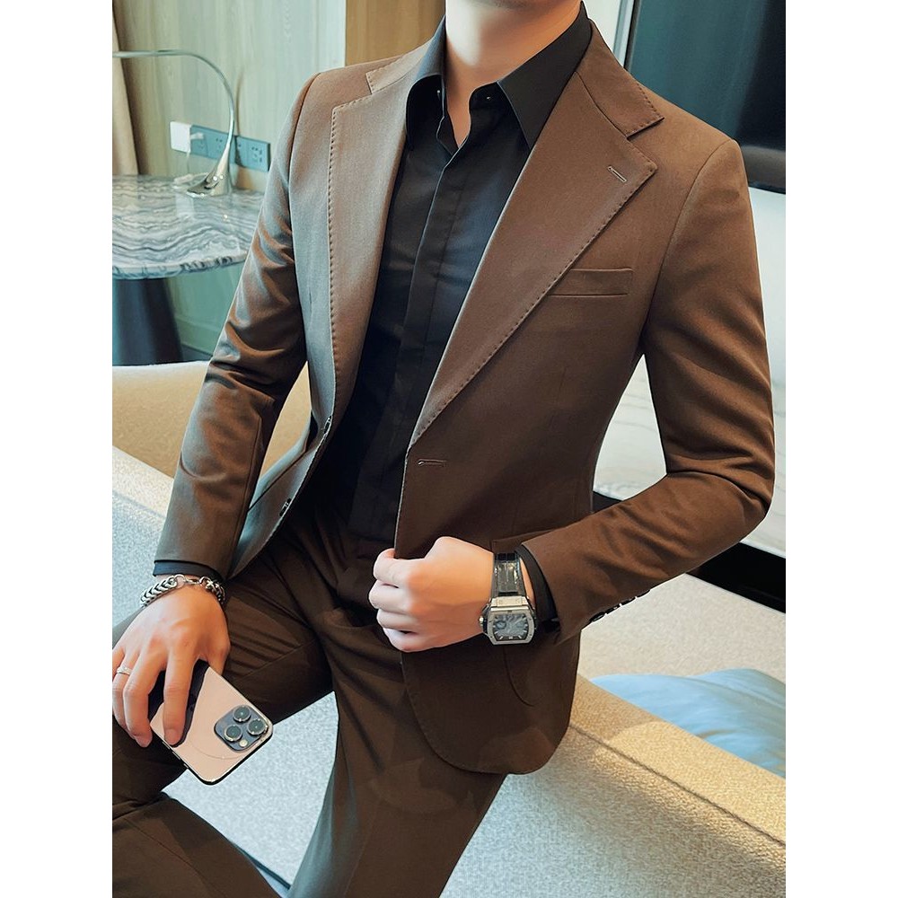 Terno Masculino Coreano Fino Jaqueta + Calças Casamento Rufião Bonito ...