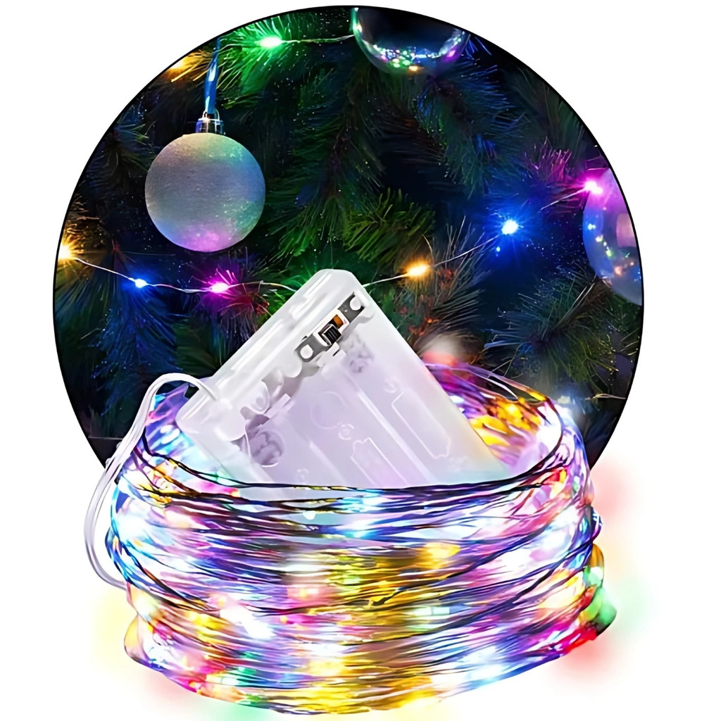 Fio Fada com Luz de Led 3m 30 Leds Colorido Pilha 1056 Yoss | Shopee Brasil