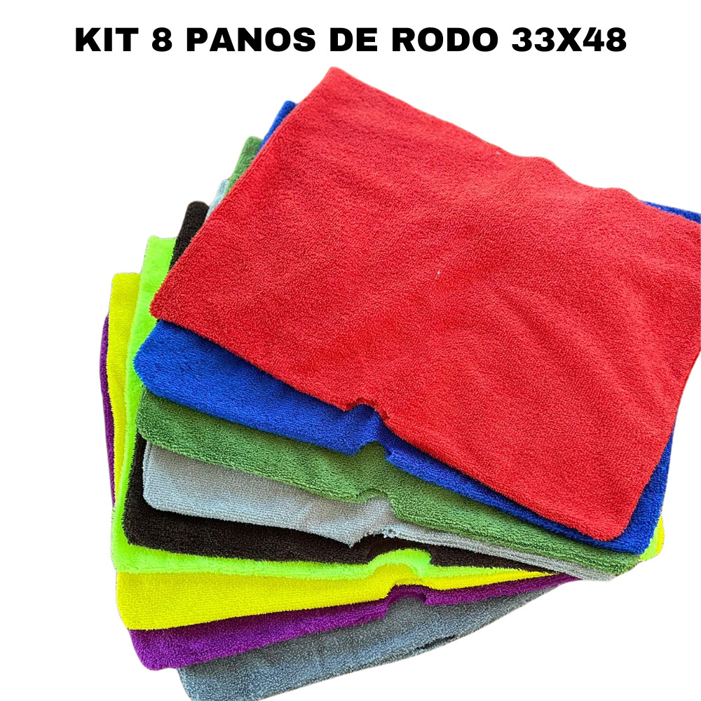 Kit 8 Pano de Rodo Microfibra 33x48 | Shopee Brasil