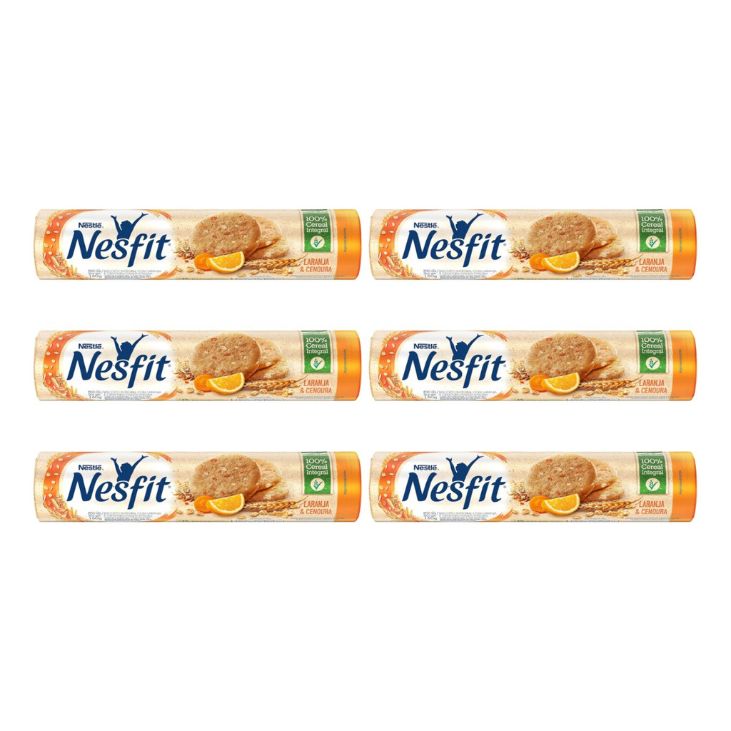 Kit Com 6 Biscoito Nesfit Laranja E Cenoura 160g | Shopee Brasil