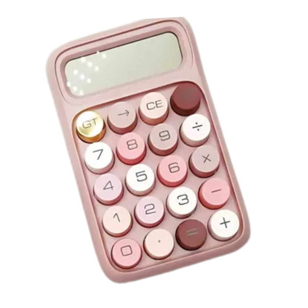 Calculadora Mesa Comercial Escritório Grande 12 Dígitos Solar e Pilha Rosa | Shopee Brasil