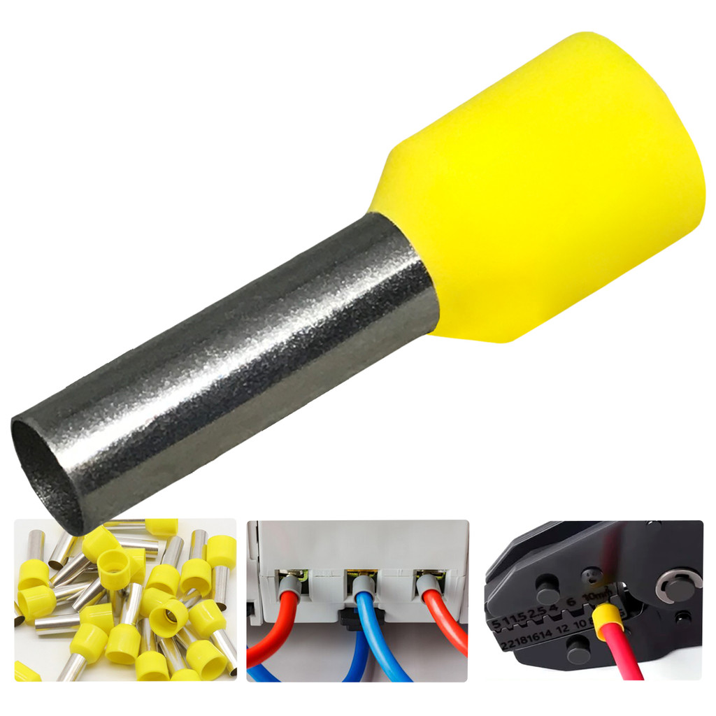 Kit 100 Terminal Pré-isolado Tubular Ilhos Tubolar Conector Eletrico ...