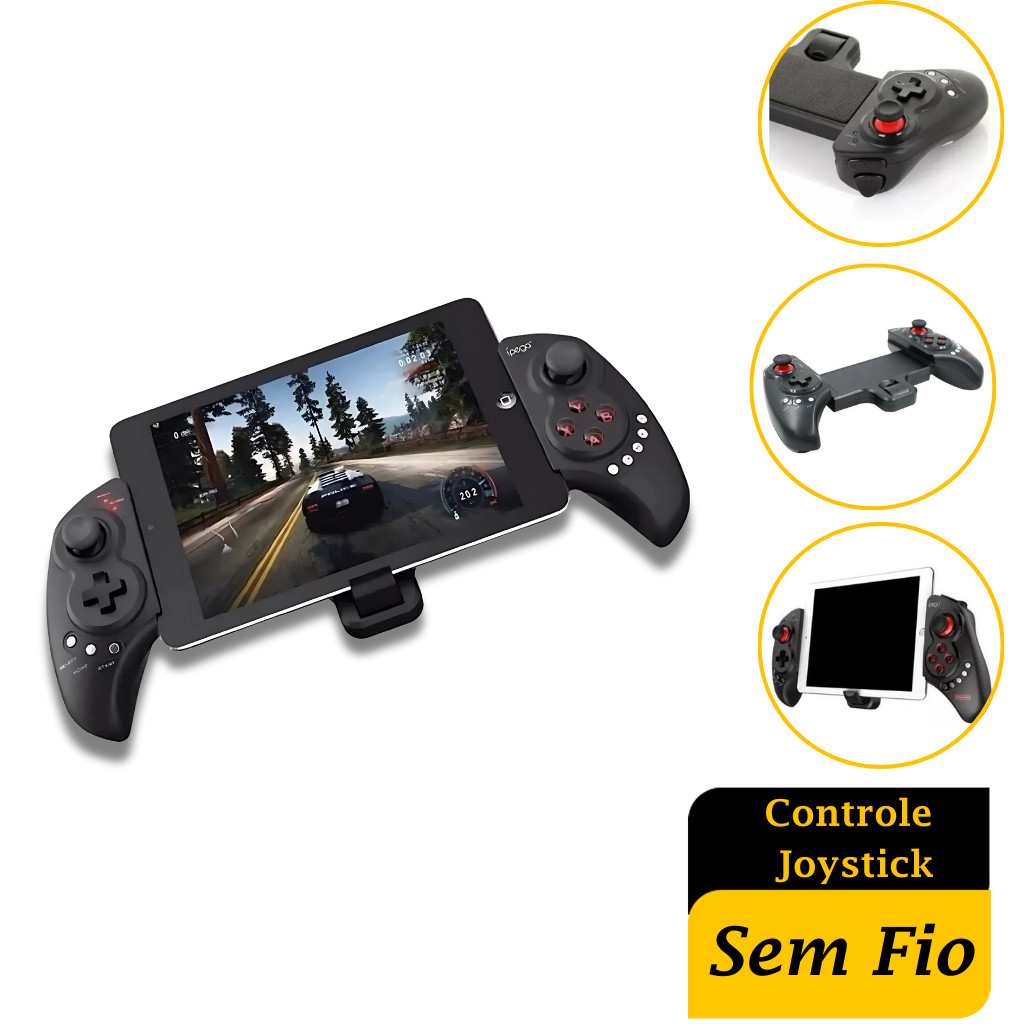 Controle Gamer Joystick Bluetooth Premium Sem Fio Dobrável Compatível ...