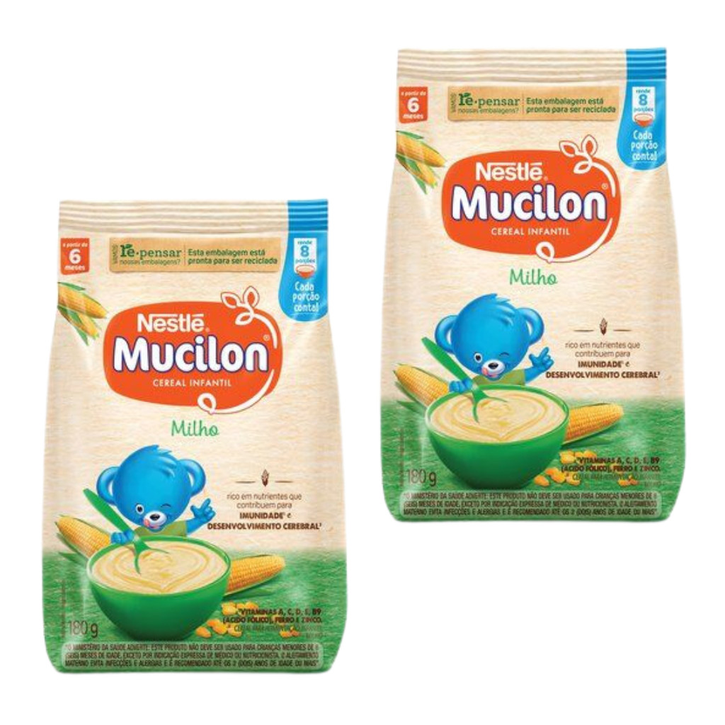 Kit 2 Cereal Mucilon Infantil Milho 180g - Nestlé | Shopee Brasil