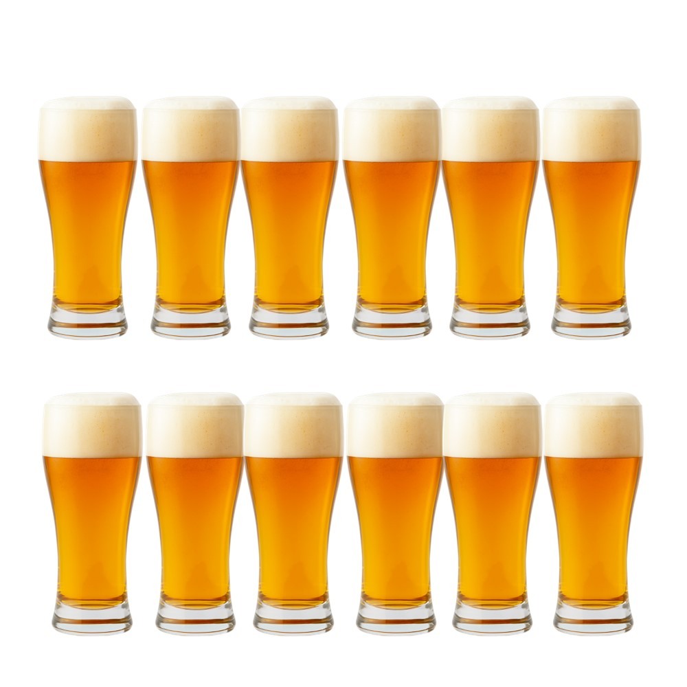 Jogo 12 Copo de Cerveja Chopp de Vidro Tulipa Bar Restaurante 195ml Em Casa Tem | Shopee Brasil