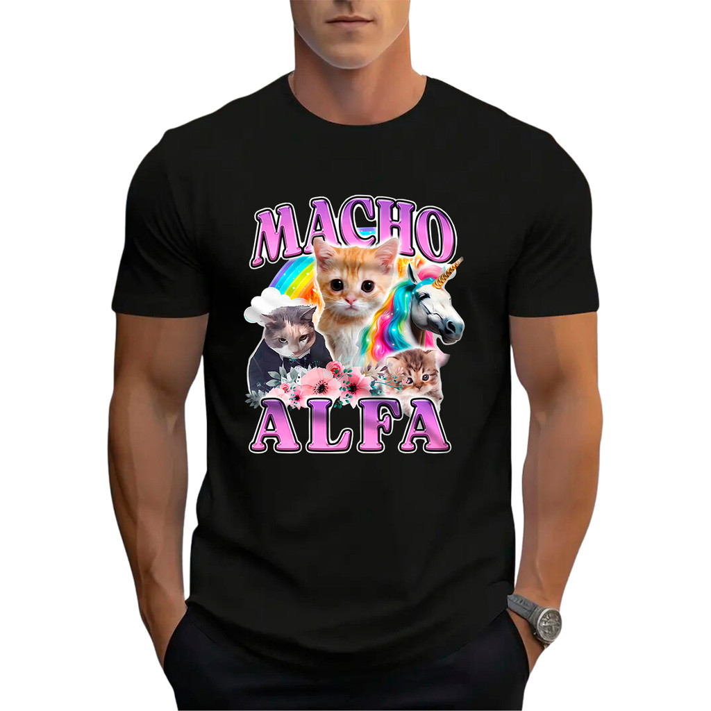 Camiseta Masculina Basica Macho Alfa Meme Engraçada 100% Algodao ...