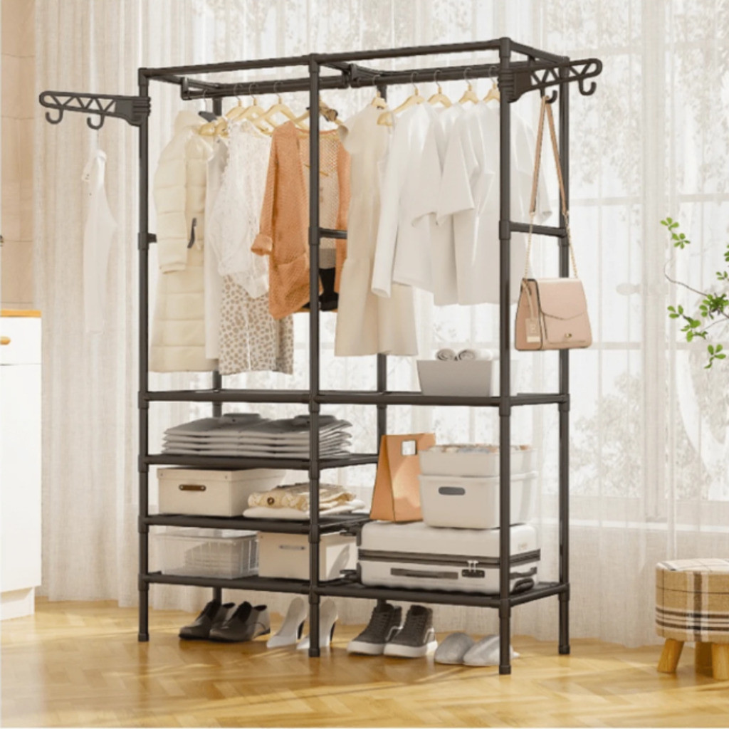 Arara Guarda Roupa Cabide Organizador Sapateira Chão Multiuso Cabideiro ...