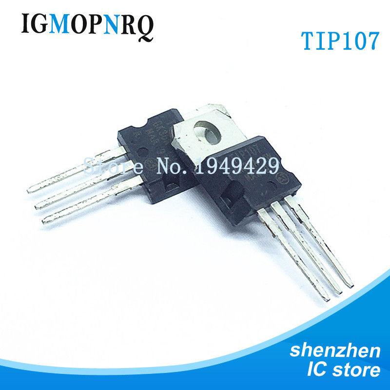 10 Pcs TIP107 TIP107 TO-220 Darlington transistor PNP Epitaxial Sil Darl Novo | Shopee Brasil