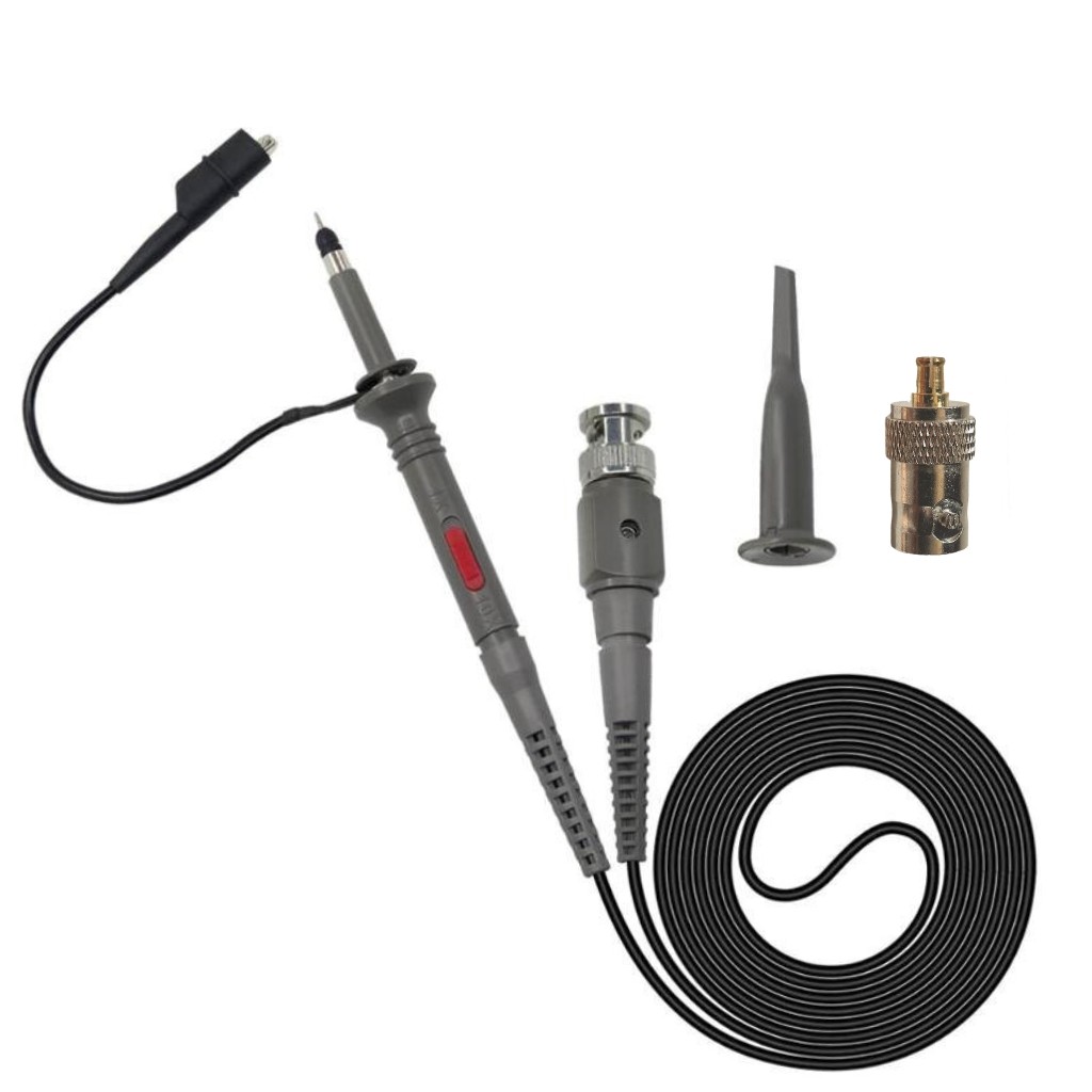 Kit Ponta De Prova Osciloscópio 100mhz X1 X10 P6100 + Adaptador BNC MCX ...