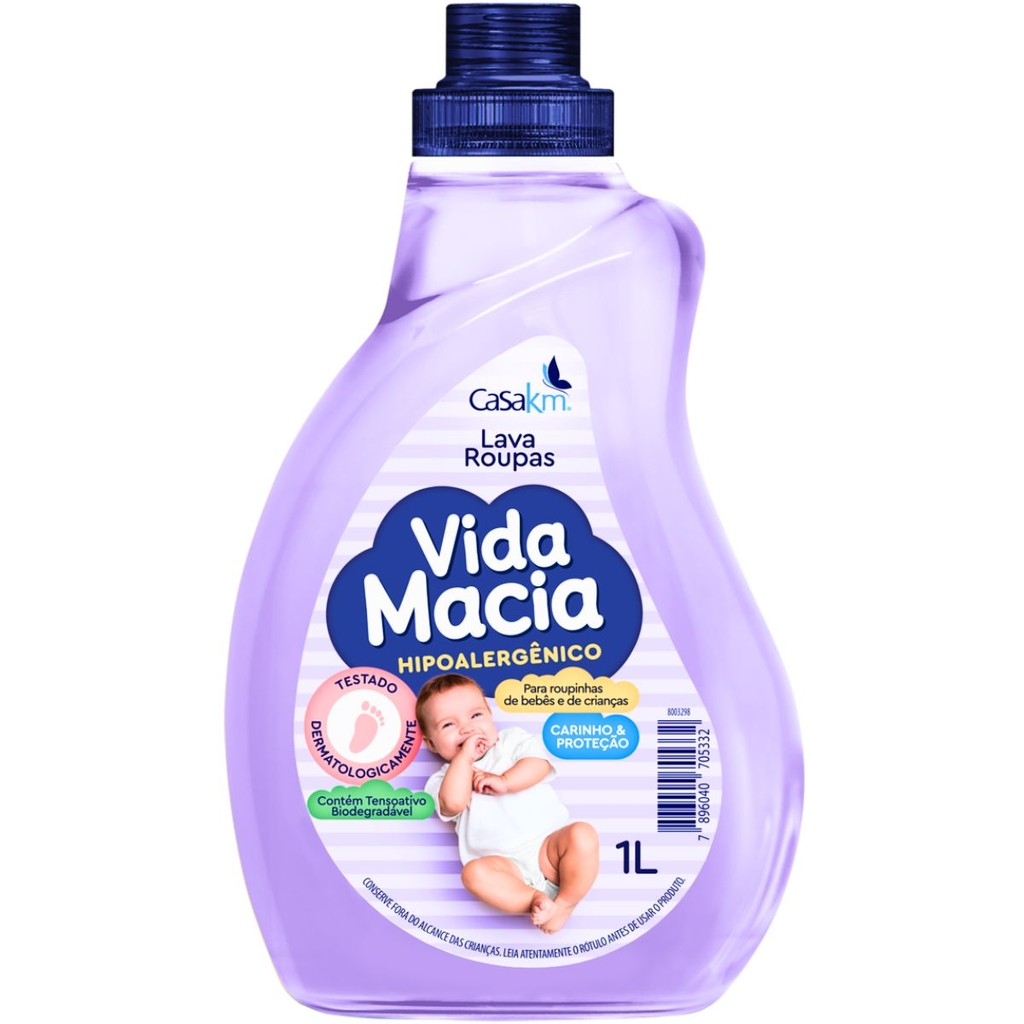 Lava Roupas Bebê Vida Macia 1 Litro Sabão Liquido | Shopee Brasil