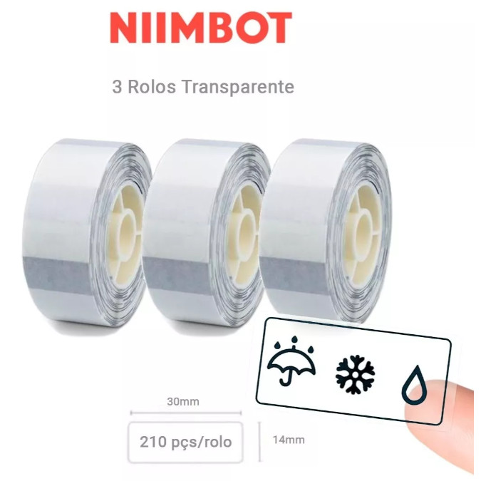 3 Etiqueta Transparente Niimbot D110 D101 D11 14x30mm 210pçs | Shopee ...
