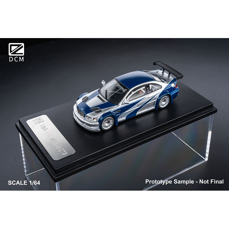DCM 1 : 64 M3 GTR E46 Need for Speed Livery Prata Azul Diecast Modelo ...