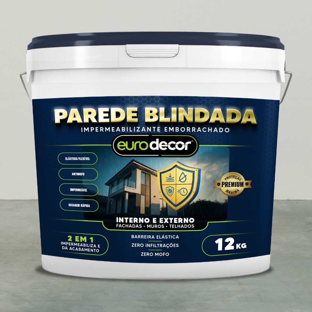 Ultra Tinta Emborrachada 12KG Parede Blindada Impermeabiliza E Protege ...