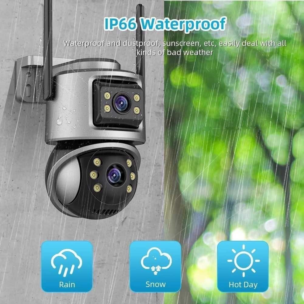 Câmera de segurança YOOSEE IP66 Wi-Fi com lente dupla e sensor de ...