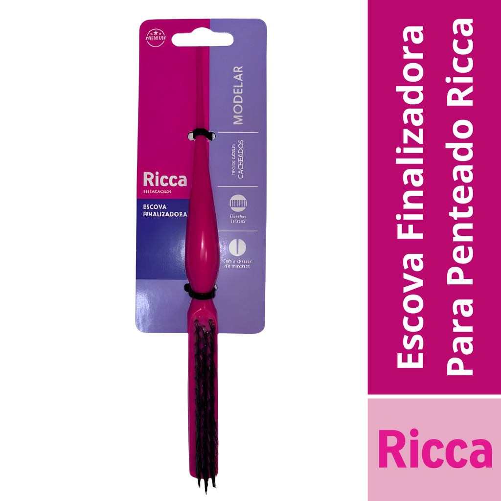Escova Finalizadora Para Penteado Ricca - Ref 1017 | Shopee Brasil