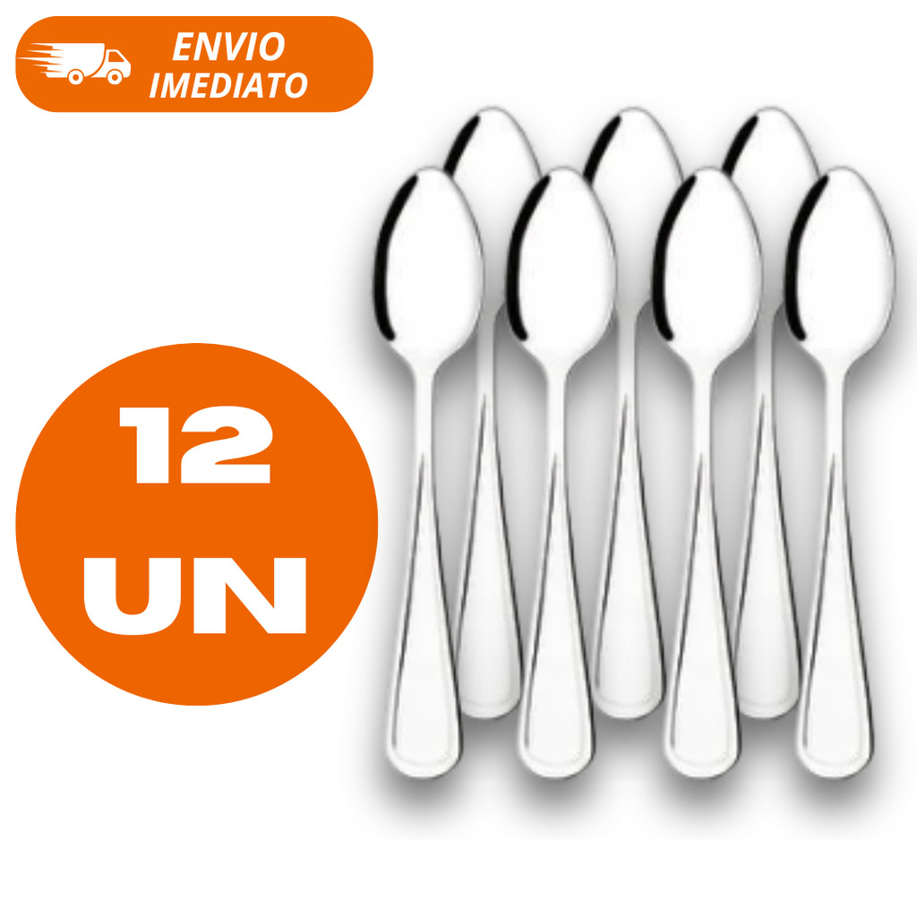 Jogo Kit 12 Colheres de Mesa Talheres 100% Inox Alta Qualidade Para ...