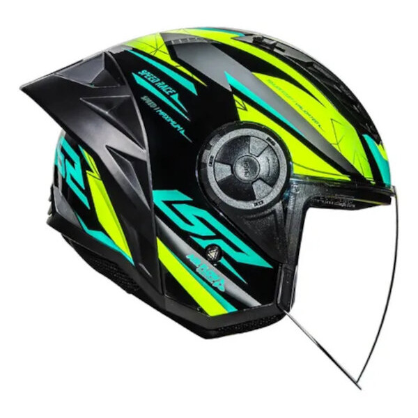 Capacete LS2 Aberto Airflow 2 Draze Preto Amarelo e Verde Masculino e Feminino | Shopee Brasil