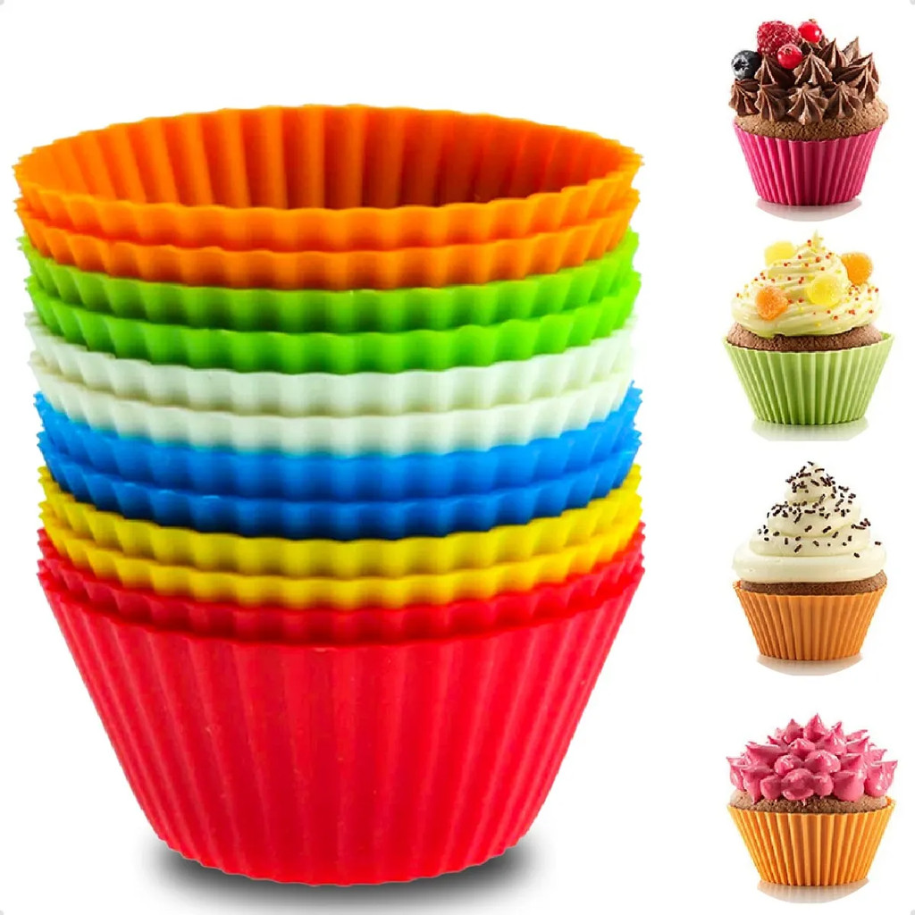 Forminhas Forma Com 12 PÇ Assadeira Para Cupcake Mini Bolo Muffin Boli ...
