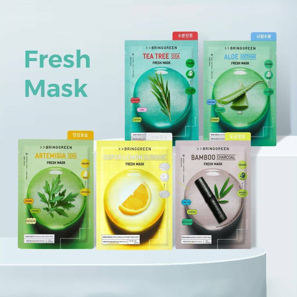 BRINGGREEN 90% Fresh Mask - (Caixa 10 unidades) 20g x 10 | Shopee Brasil